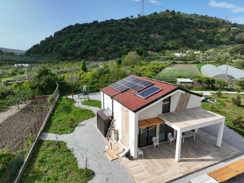 Solar Installation in Final Stages Stock Image - Image of renovation ...