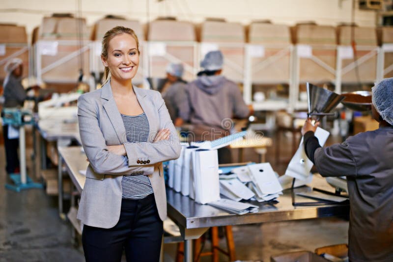 Our Team is Fast and Efficient. Warehouse Workers. Stock Image - Image ...