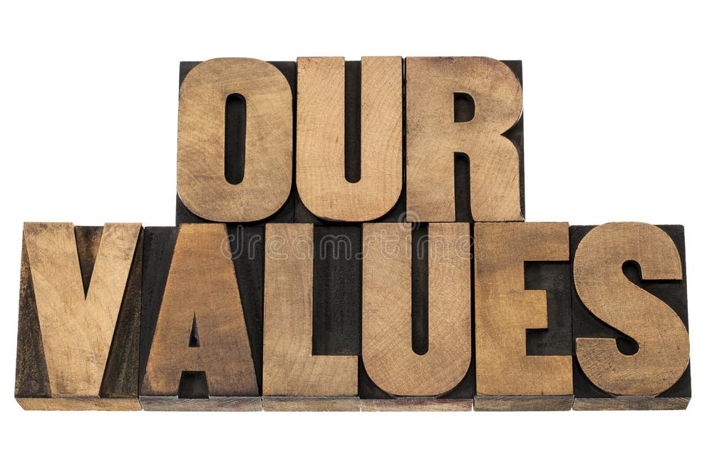 Our values in wood type stock photo. Image of values - 31016526