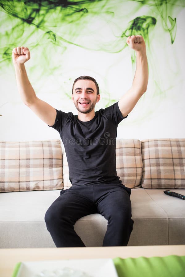 This is Our Victory. Handsome Man Celebrating Victory of His Team ...