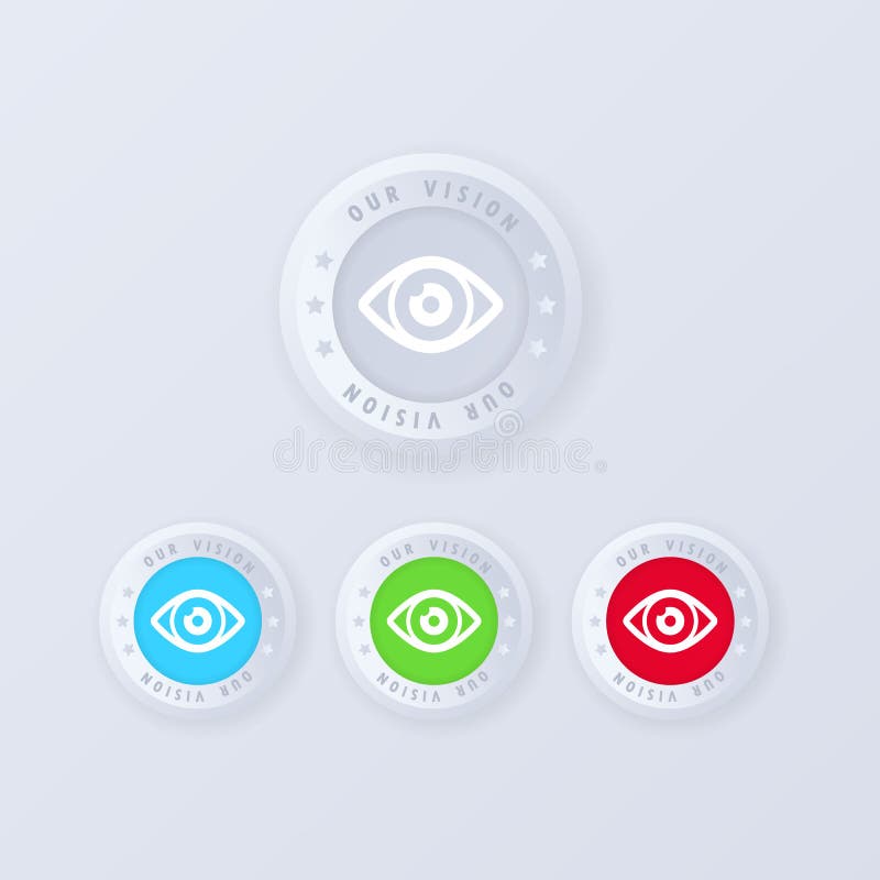 Our Vision Button in 3d Style. Vision Icon Set. Best Eye Logo ...