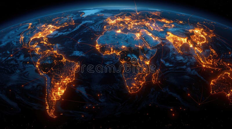 Our World with a Mesmerizing 3D Graphic Featuring Glowing Lines ...