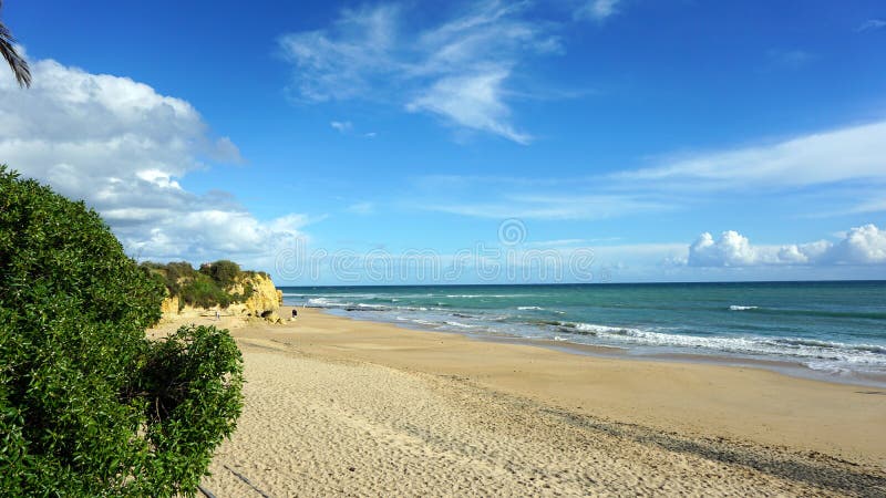Oura beach stock photo. Image of turquoise, algarve, blue - 90143888