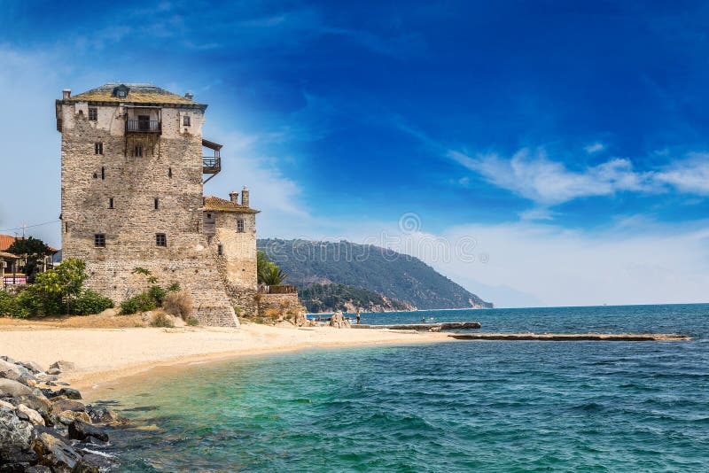 Ouranoupolis Tower in Chalkidiki Stock Image - Image of ouranoupolis ...