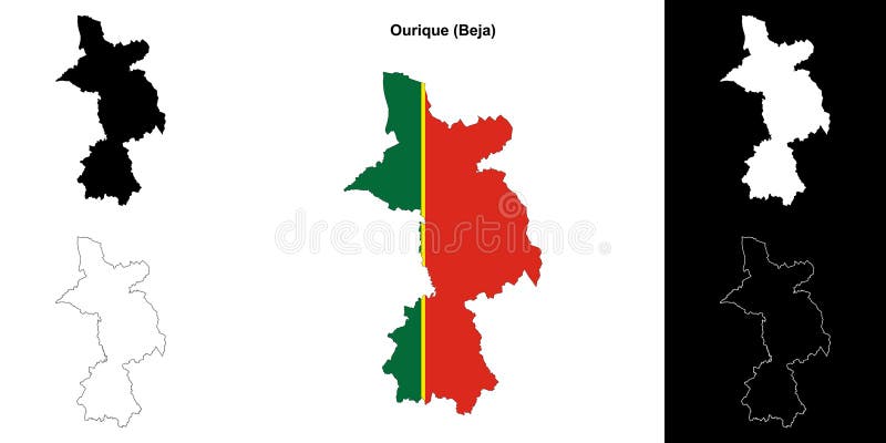Ourique outline map stock vector. Illustration of outline - 334996214