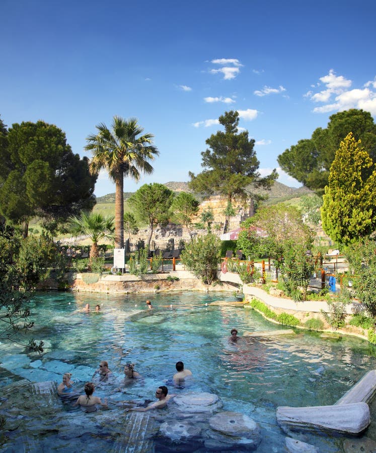 Ourists Bathing in Ancient Pool in Turkey Editorial Stock Photo - Image ...