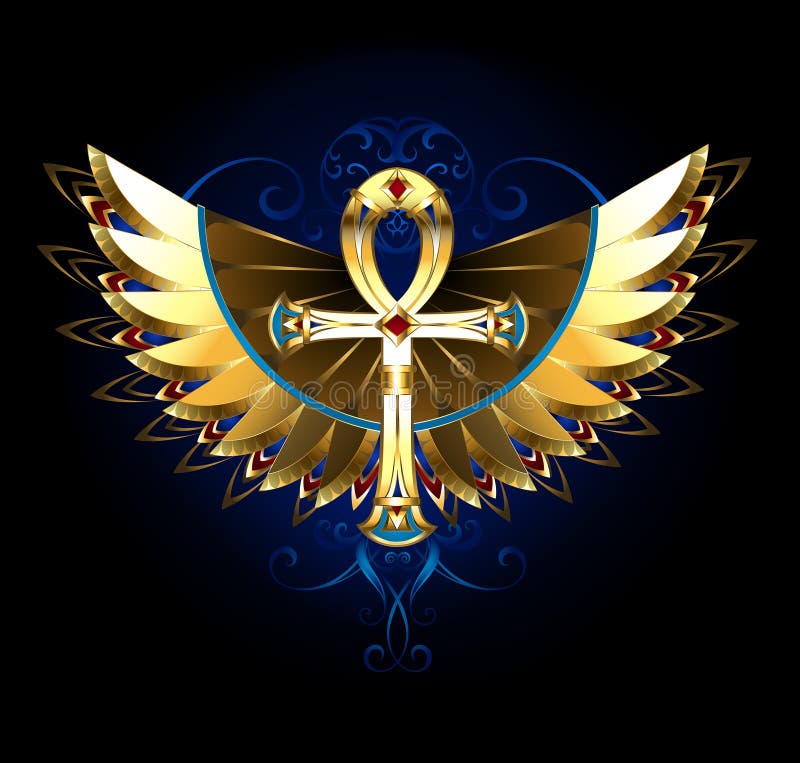 Ankh gótico ilustração do vetor. Ilustração de fundo - 56238135