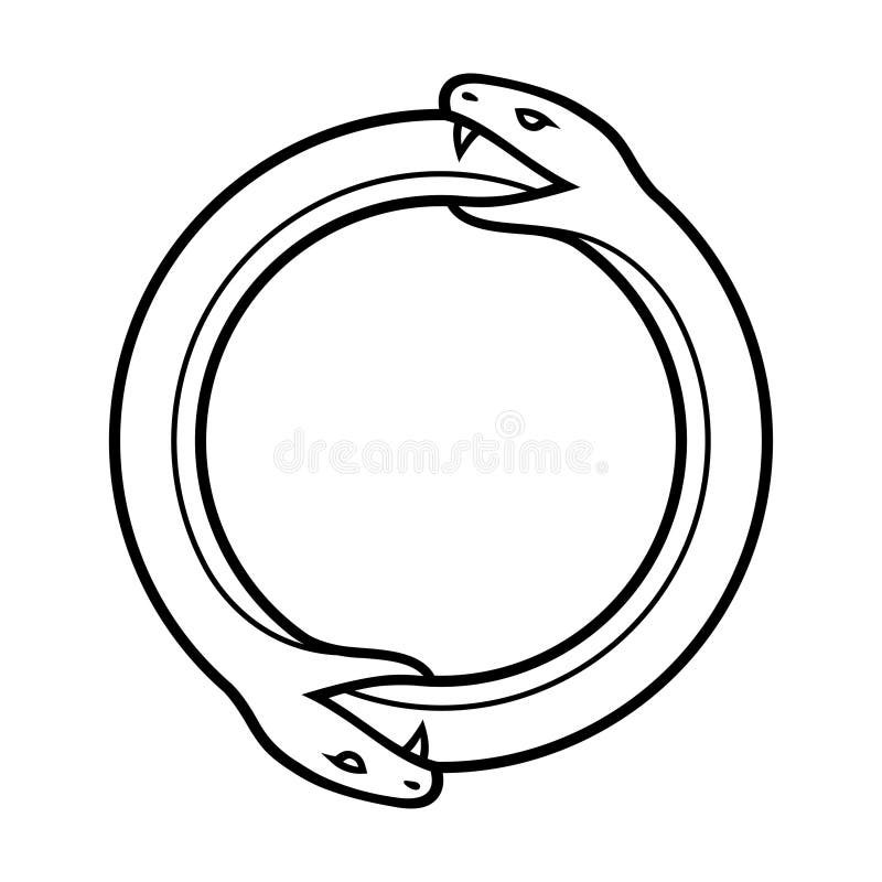 Ouroboros Double Snake Symbol Stock Vector - Illustration of ouroboros ...