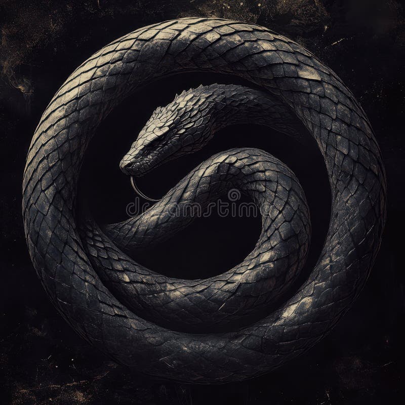 Ouroboros-style Snake in Circular Pattern Stock Image - Image of ...