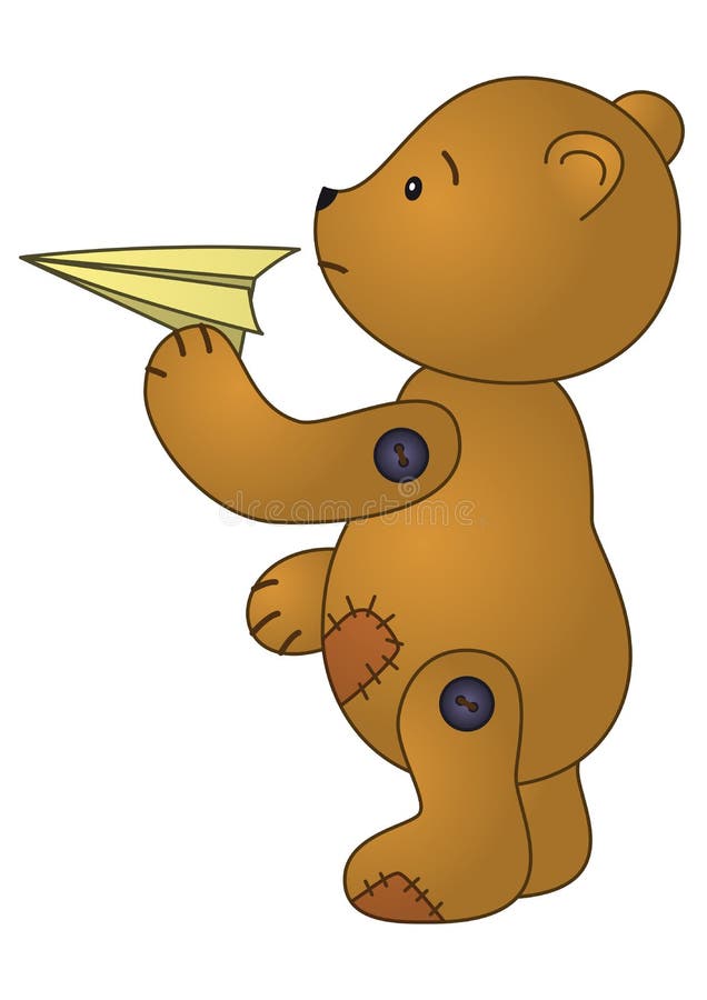Teddy Bear Mignon Vole Sur Un Avion Illustration de Vecteur ...