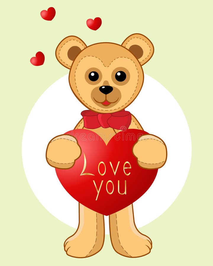 Ours De Nounours Avec Le Coeur Illustration de Vecteur - Illustration ...