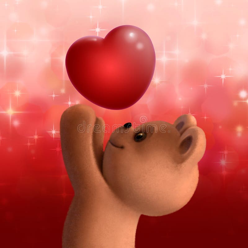 Ours De Nounours Avec Le Coeur D'amour Illustration Stock ...