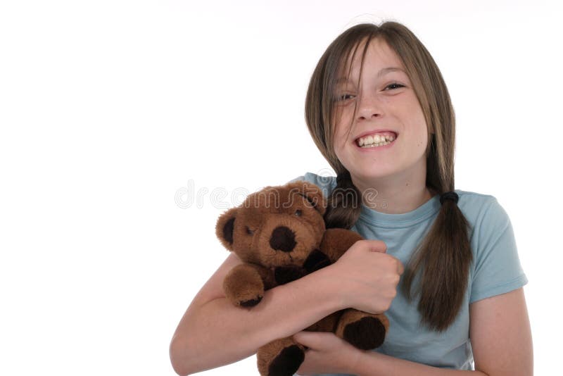 Ours De Nounours De Fixation De Petite Fille 8 Photo stock - Image du ...