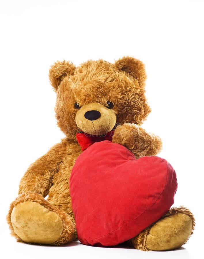 Ours Rouge De Coeur Et De Nounours Pour L'amour Dans La Valentine ...