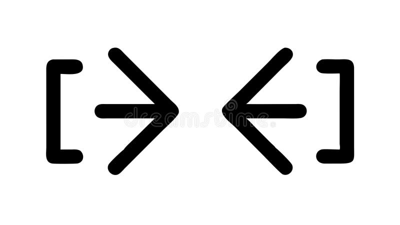 In and Out Arrows Icon for Data Transfer or Full Screen Mode. Vector ...