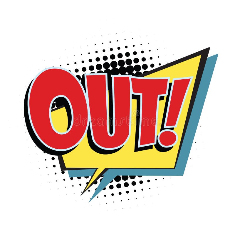 Out comic word stock vector. Illustration of phrase, label - 96054192