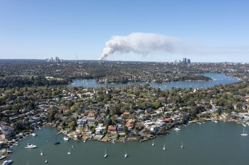 Out of control bushfire. stock image. Image of sydney - 337755501