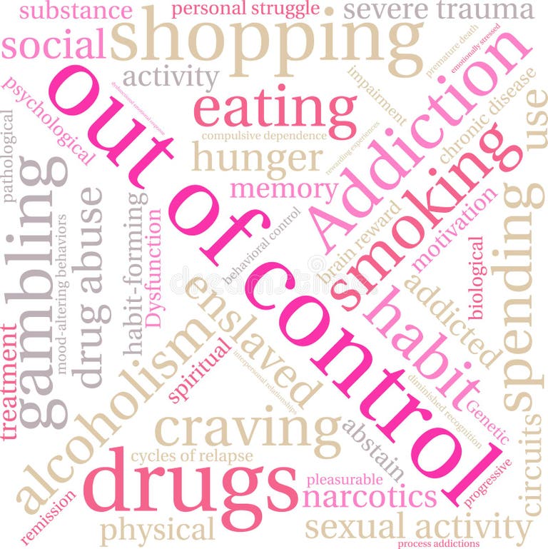 Out of Control Word Cloud stock vector. Illustration of disease - 103077626