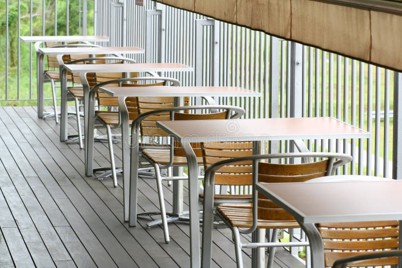 Out Door Dining Tables and Chairs Stock Photo - Image of chair, door ...