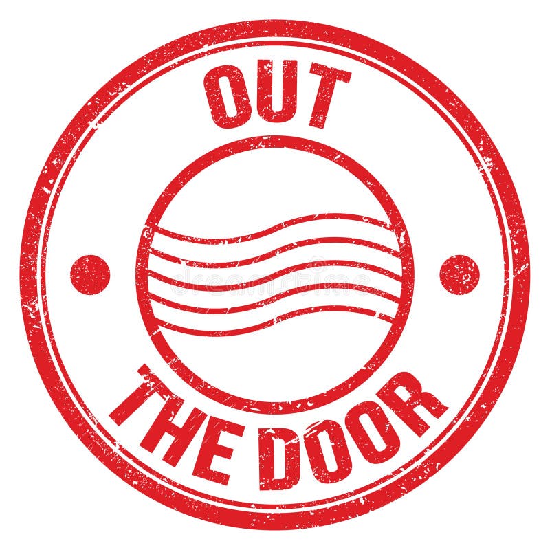 DOOR TO DOOR Text Written on Black Vintage Round Stamp Stock ...