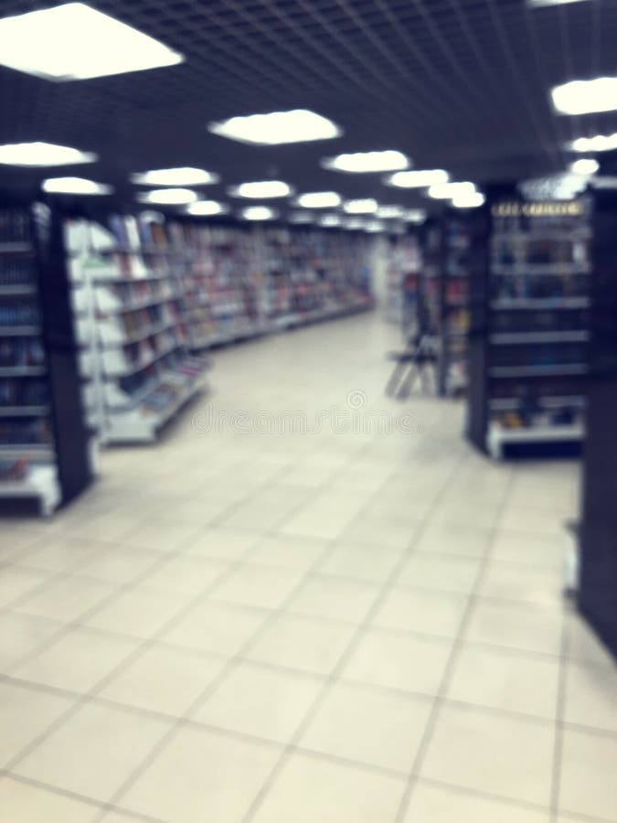 Out of Focus Bookstore. Blur Shelves with Books Stock Photo - Image of ...