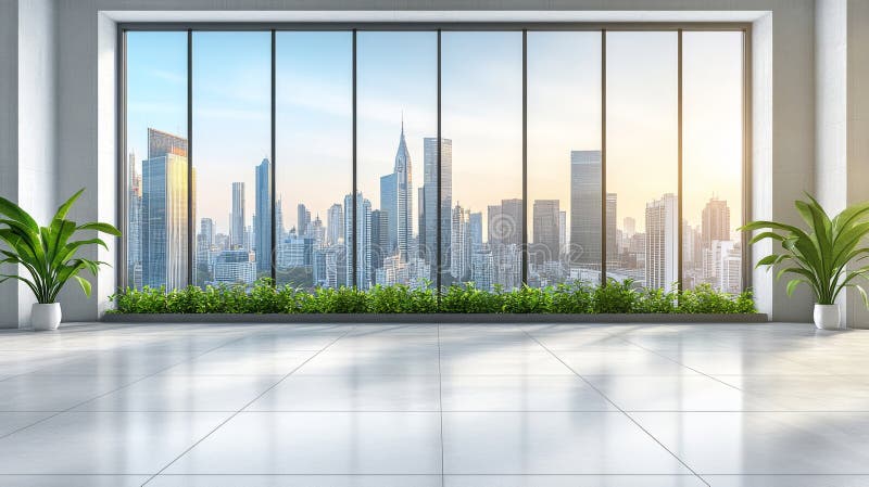 An Out-of-focus Image of a Modern Office Space, Illuminated by Soft ...