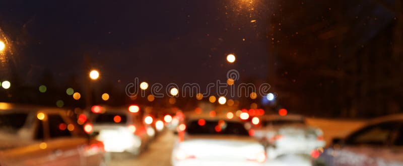 Out of Focus Lights of Urban Traffic in a City Stock Image - Image of ...