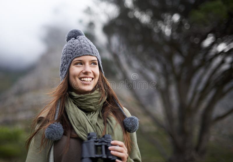 Out for a Hike on a Crisp Morning. a Gorgeous Brunette Going for a Hike ...