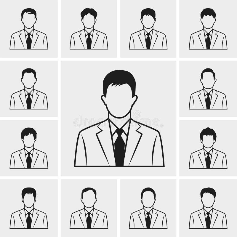 Out Line Business Man Icons Vector Set Stock Vector - Illustration of ...