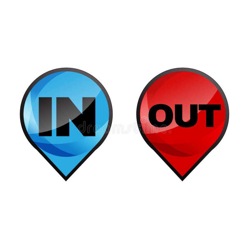 In Out Location Symbol Lettering Typography Logo Design Vector ...
