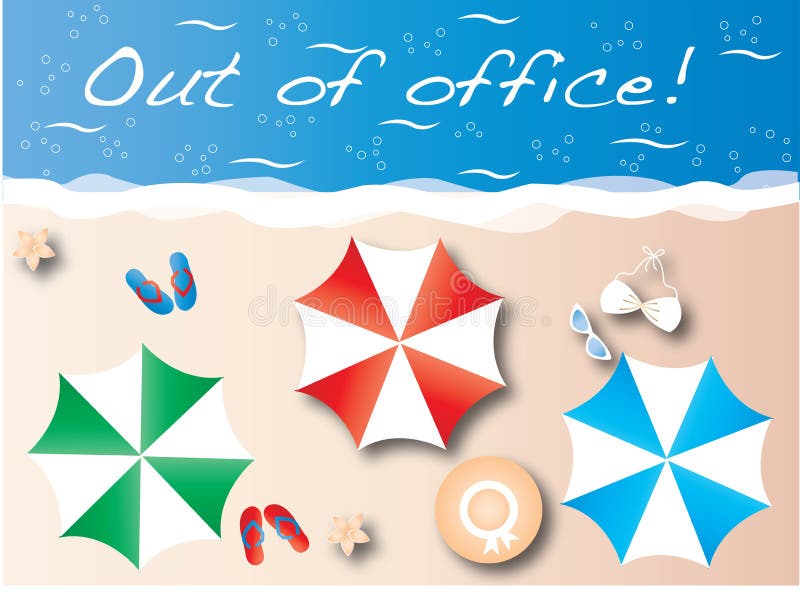 Out of Office Summer Vacation Beach Header Stock Illustration ...