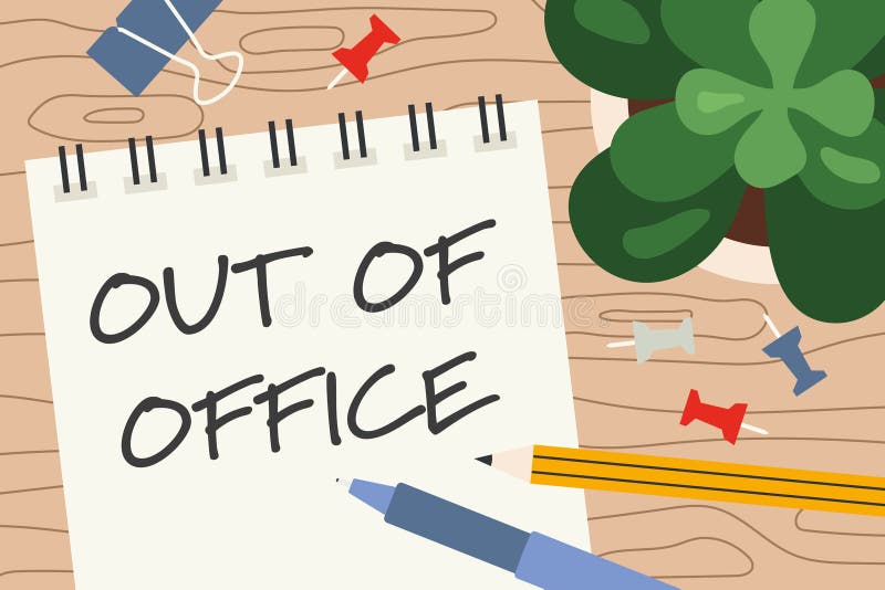 Out of Office Written in the Noteboard PTO, Vacation Concept Stock ...