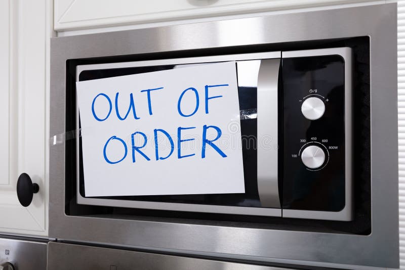 Out of Order Text Stuck on Microwave Oven Stock Image - Image of ...