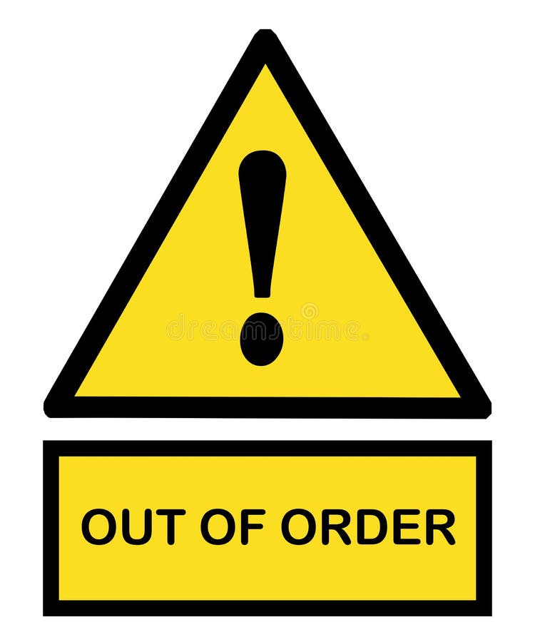 Warning! Out of Order Banner Text Stock Illustration - Illustration of ...