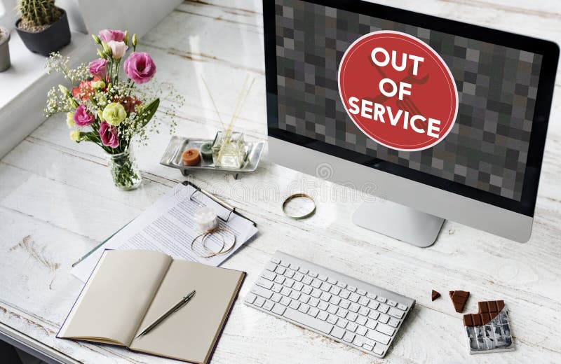 Out of Service Sign Graphic Concept Stock Image - Image of device ...
