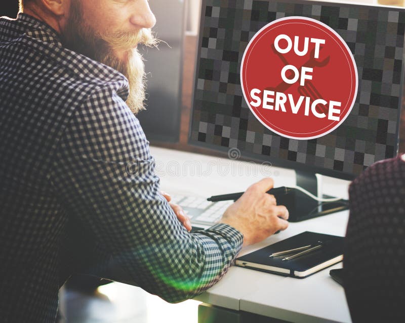 Out of Service Sign Graphic Concept Stock Photo - Image of network ...