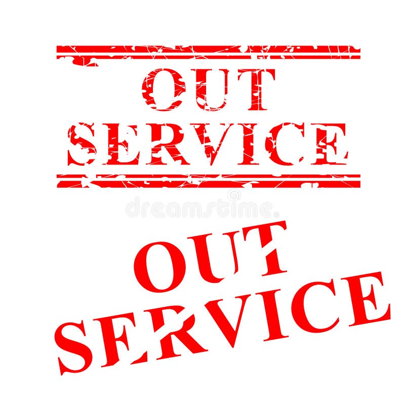 Out of Service, 2 Style Streak Red Rubber Stamp Stock Vector ...