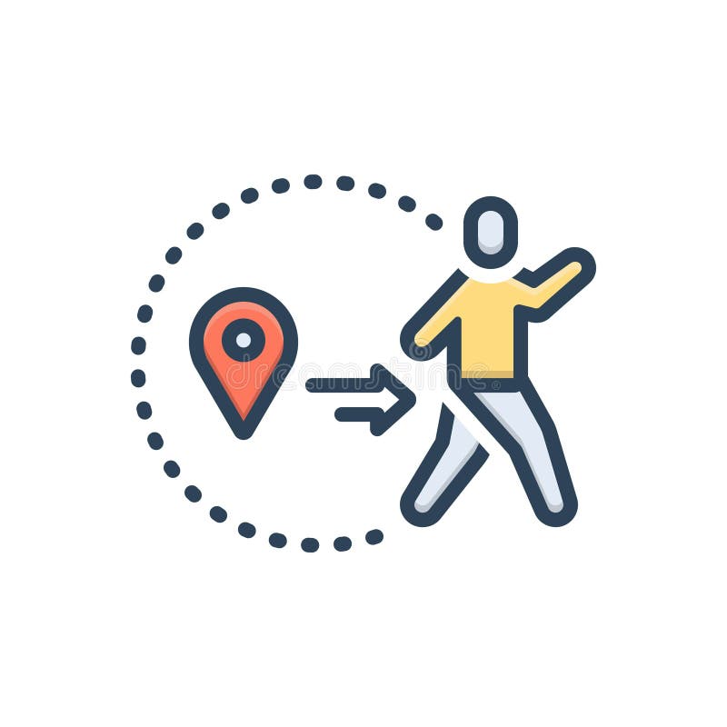 Color Illustration Icon for Out of Zone, Zone and Place Stock ...