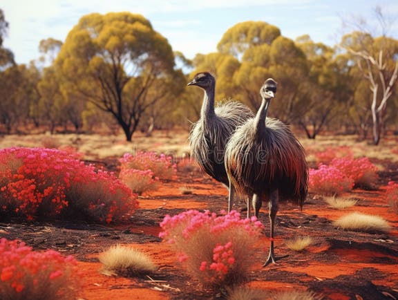 Outback Emus stock illustration. Illustration of imagine - 293705292