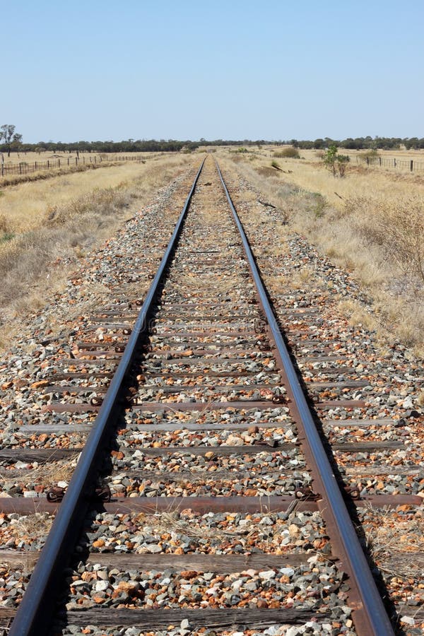 Railway Track Outback Australia Stock Photo - Image of lines, railway ...