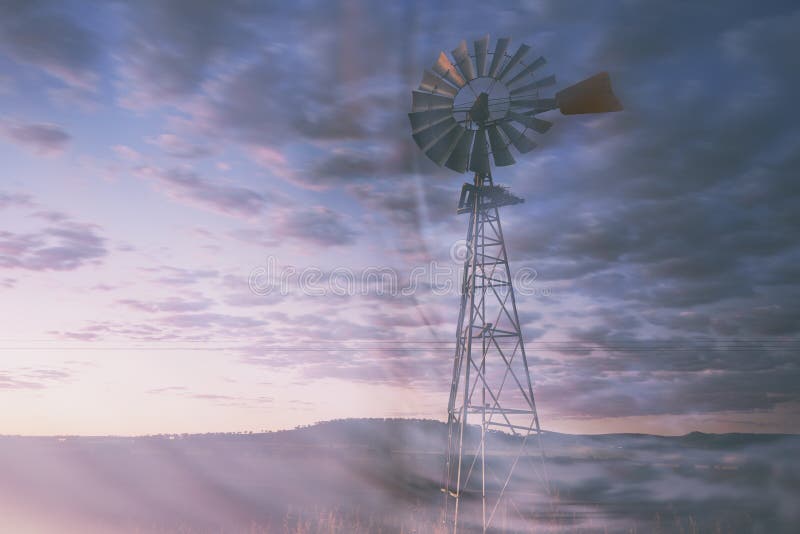 Outback Windmill in Queensland, Australia Stock Image - Image of ...