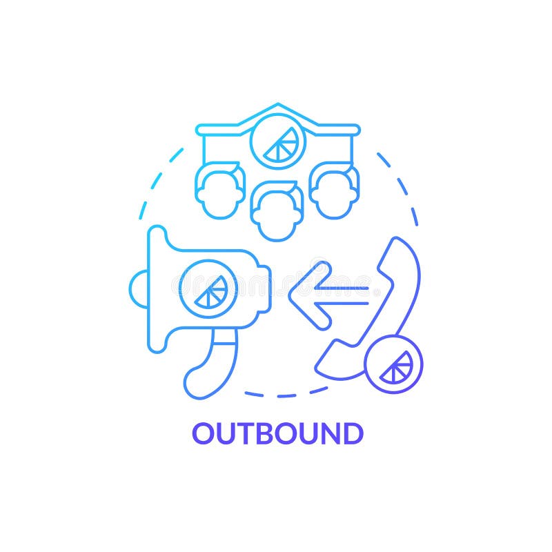 Outbound Blue Gradient Concept Icon Stock Vector - Illustration of ...