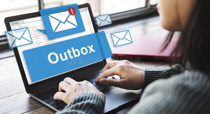 Outbox Business Communication Envelope Mail Concept Stock Photo - Image ...