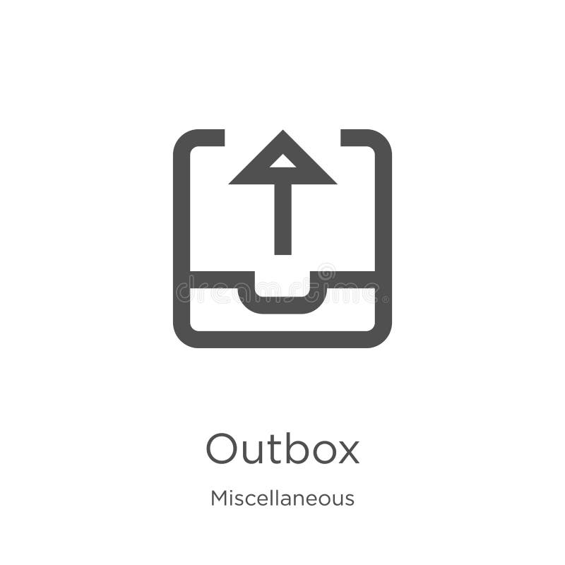 Outbox Icon in Different Style Vector Illustration. Two Colored and ...