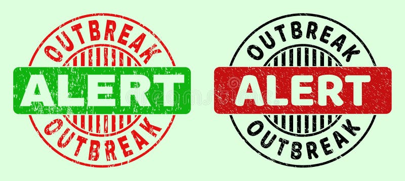 OUTBREAK ALERT Rounded Bicolor Watermarks - Unclean Texture Stock ...