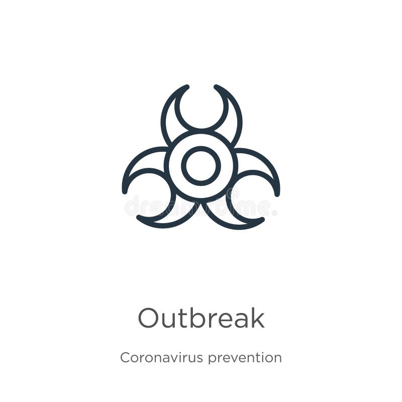 Outbreak Icon. Thin Linear Outbreak Outline Icon Isolated on White ...