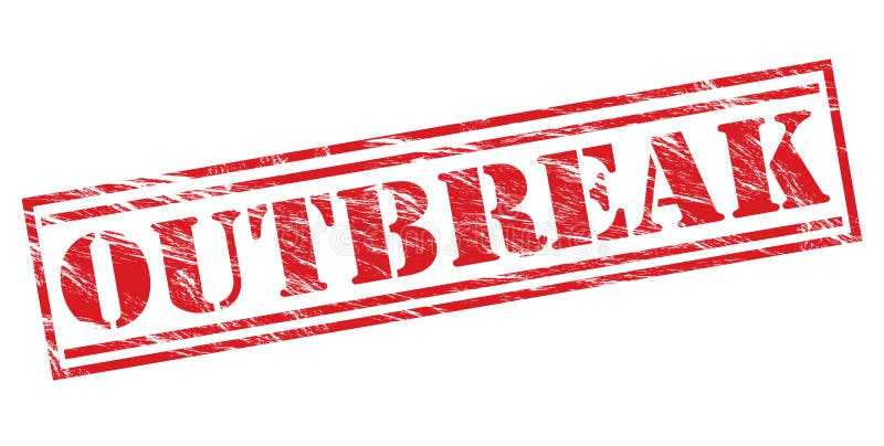 Outbreak red stamp stock illustration. Illustration of sign - 98301337