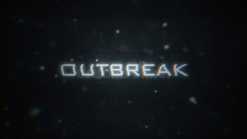 OUTBREAK Text Animation Display with Glitch Distortions Stock Video ...