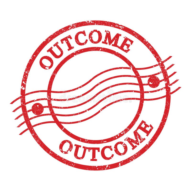 OUTCOME, Text Written on Red Postal Stamp Stock Illustration ...