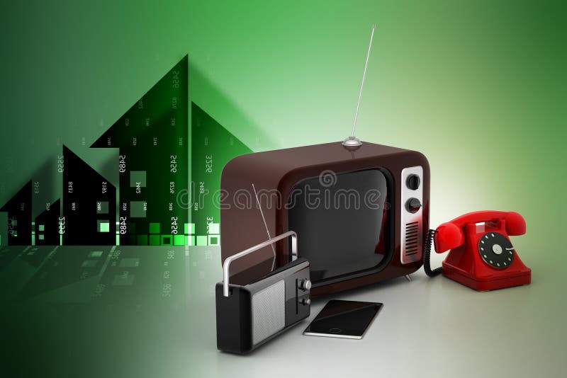 Communication Devices with Network Concept Stock Illustration ...